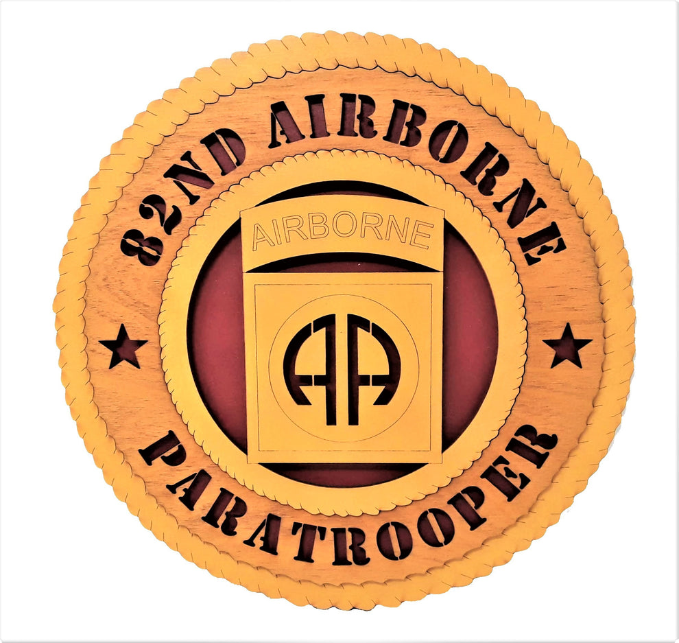 82nd Airborne (Paratrooper) Wall Plaque – Wood Art USA